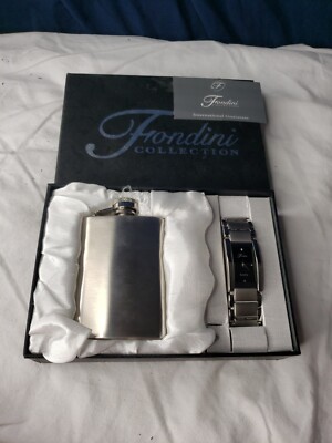 Fondini Silver Watch And Flask Set | eBay