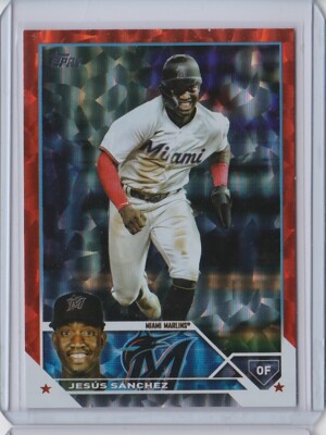 2023 Topps Series 1 JESUS SANCHEZ Miami Marlins ORANGE ICE FOILBOARD ...