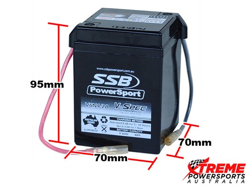 SSB 6V Yamaha AG175 AG 175 1974-1976 V-Spec Dry Cell AGM Battery 4-V6N4 ...