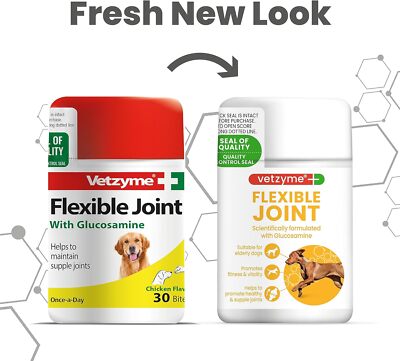 Vetzyme Joint Tablets for Dog, High or Standard Strength Flexible Joint ...