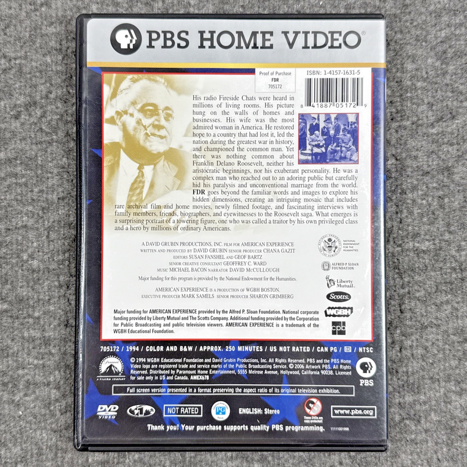 American Experience: FDR 2-DVD 2006 PBS WGBH President Franklin Delano ...