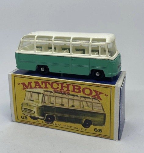 Vintage Lesney Matchbox 68 Custom Mercedes Coach Aqua Blue In Repro Box ...