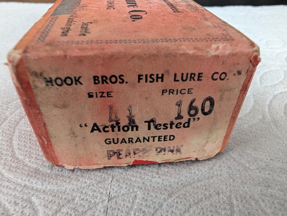 Hook Bros Vintage Wood Fishing Lure Salmon Plug In Box With Paperwork ...