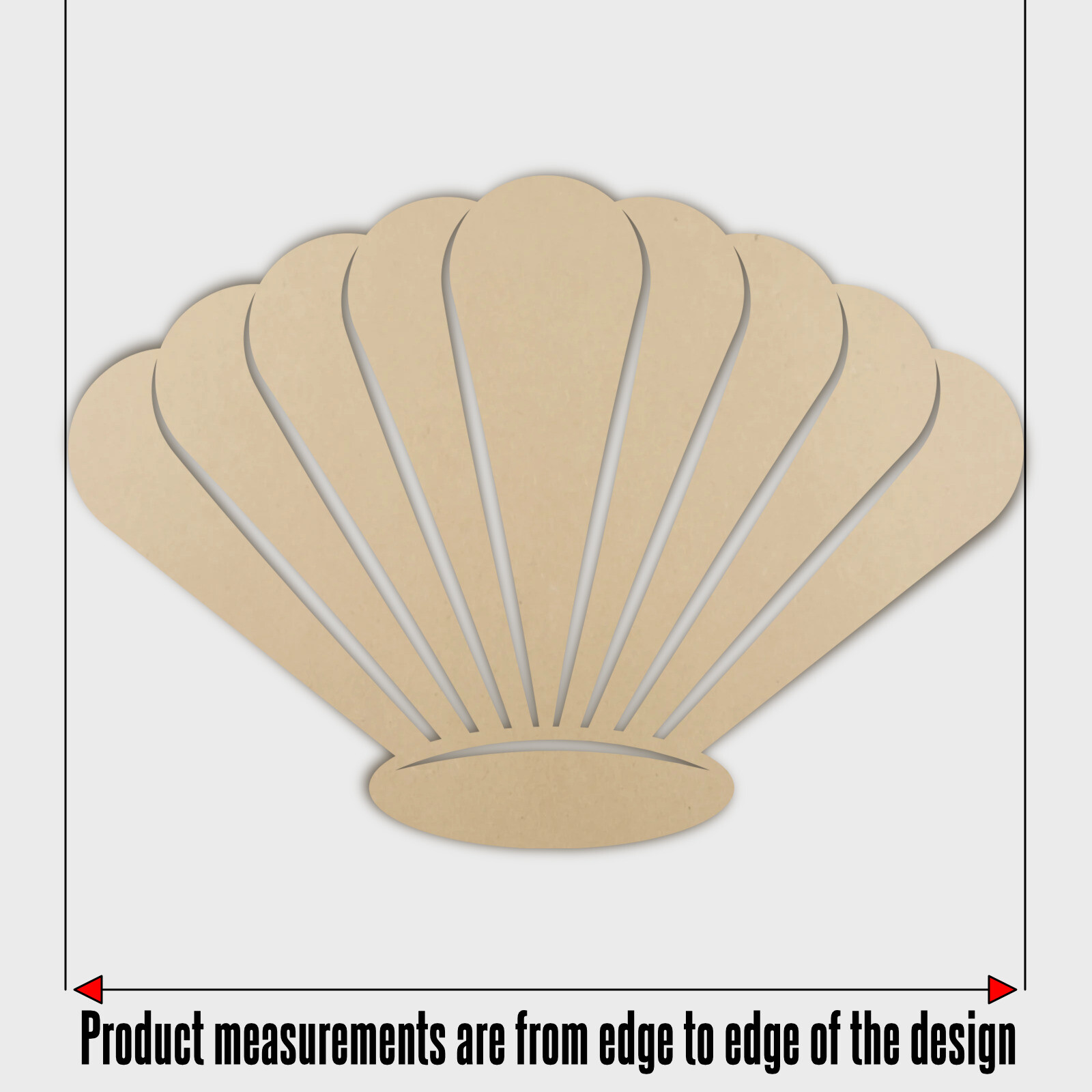 Wooden Shell Shape 100-595mm 3mm MDF - Craft Unpainted 3mm MDF - Laser ...