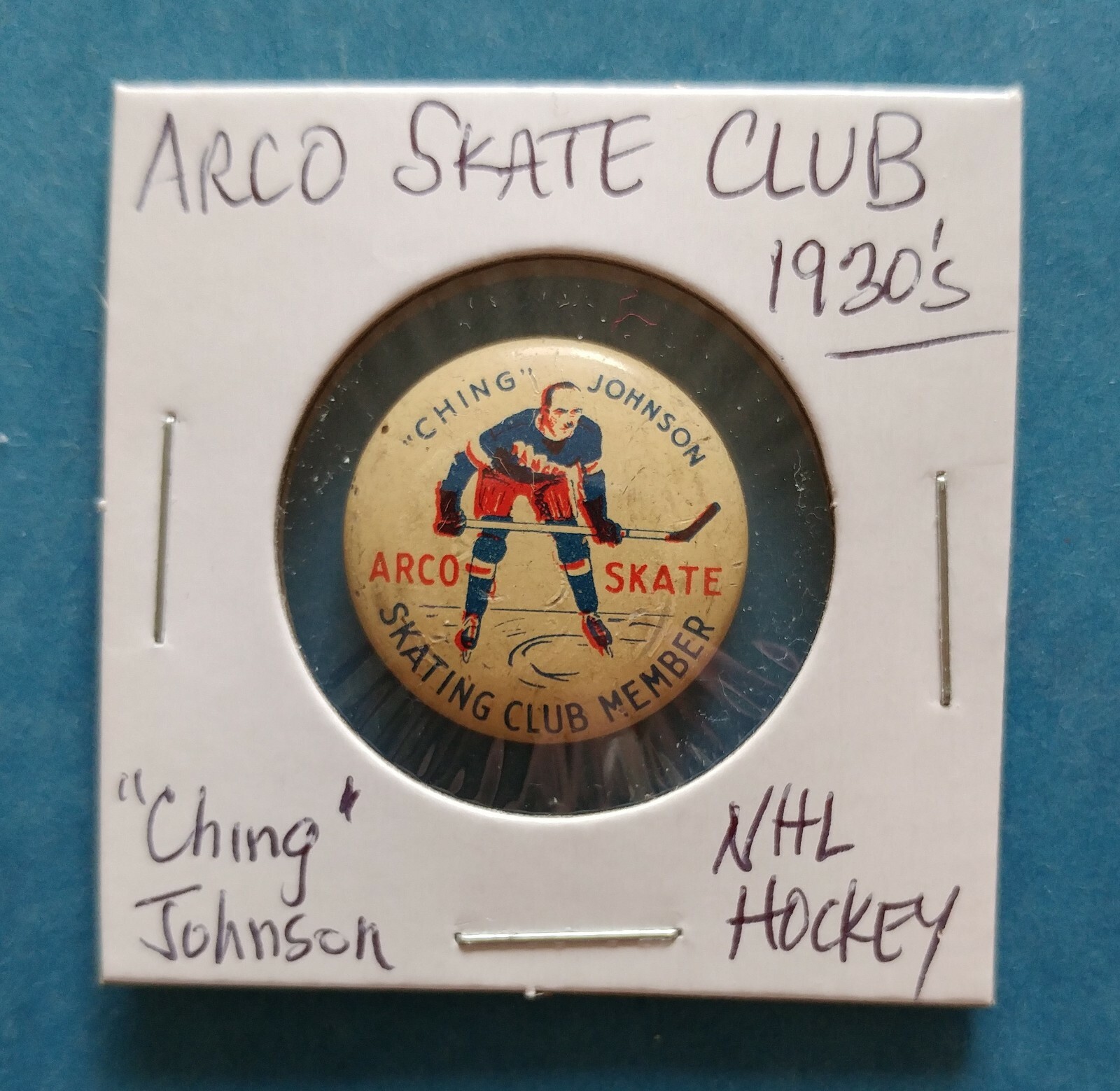 Ching Johnson 1930 s New York Rangers Arco Skate Skating Club Member ...
