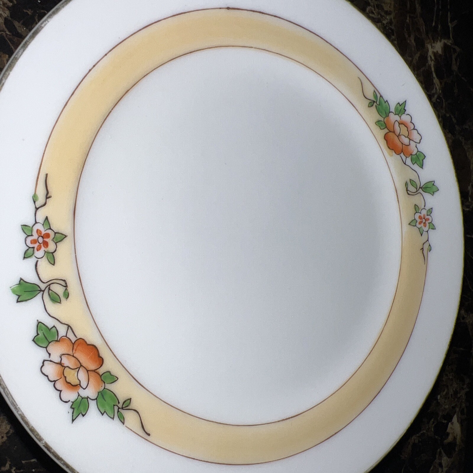 meito china hand painted in Japan lot of 6 floral pattern Saucers Gold ...