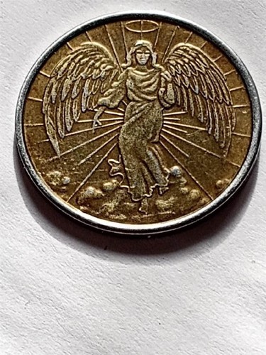 Vintage Gold Tone Guardian Angel Medal Double Sided Coin Religious | eBay