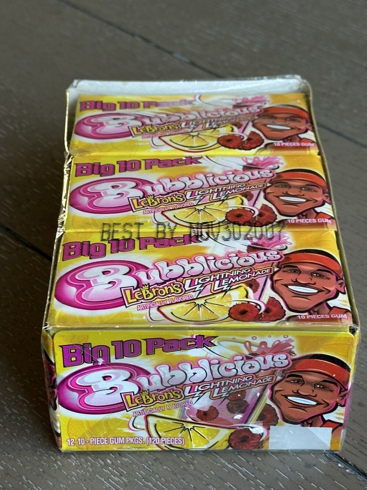 LeBron James Bubblicious LeBron's Lightning Lemonade Gum FULL BOX ...