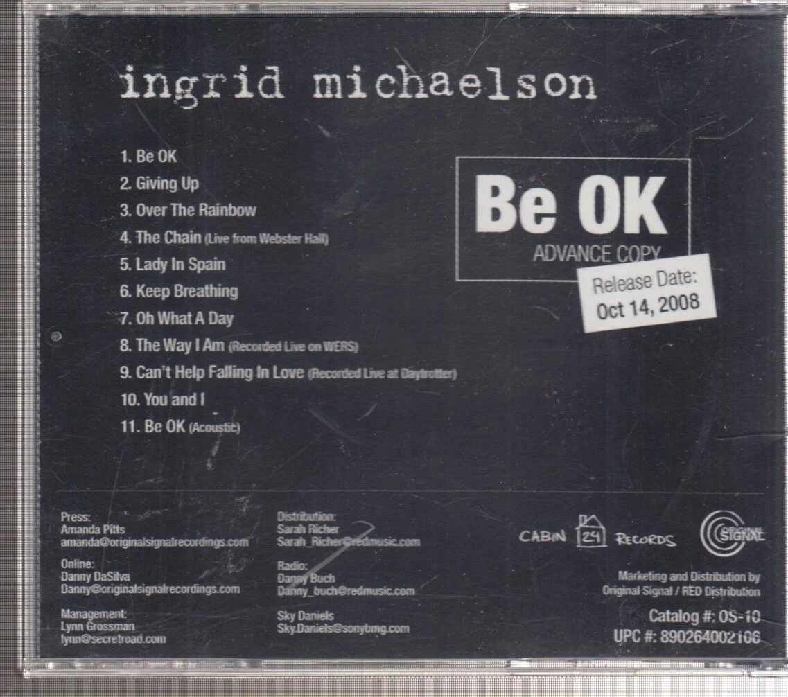 Ingrid Michaelson Be Ok