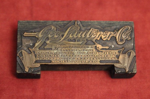 George Lauterer Corp Advertising Metal Print Plate - Badges, Banners ...