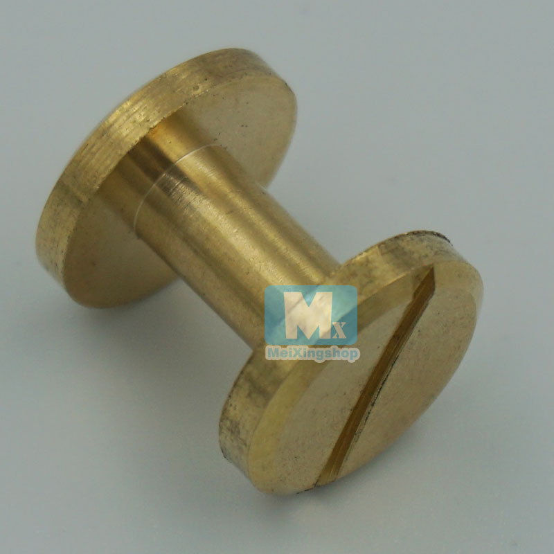 Solid Brass 10mm flat head Button Stud Screw nail Chicago Screw Leather ...