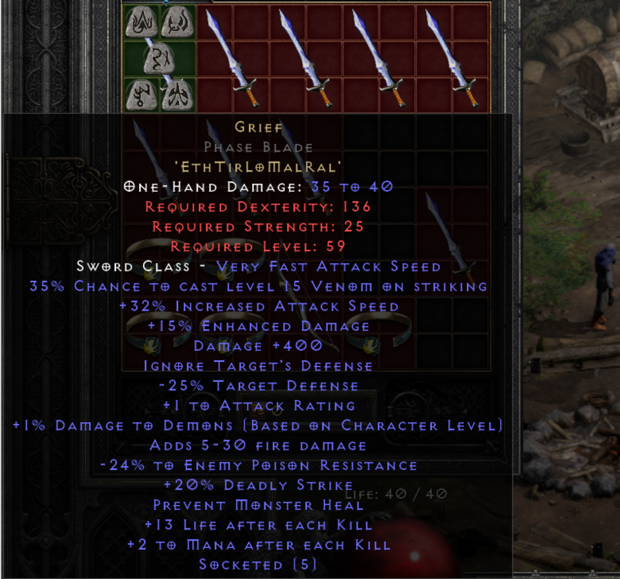 PC PS4 PS5 XBOX SWITCH Non-L Grief Phase Blade Diablo 2 Resurrected ...