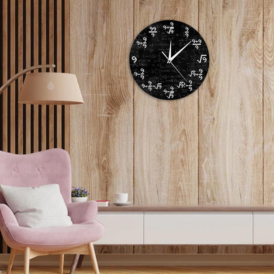 sharprepublic Modern Wall Clock Math Equation Clocks 9's Formulas ...