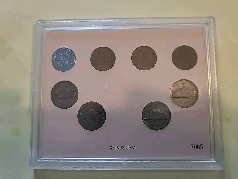 World War II Obsolete Coin Collection 8 Piece Set Silver Nickel Steel ...