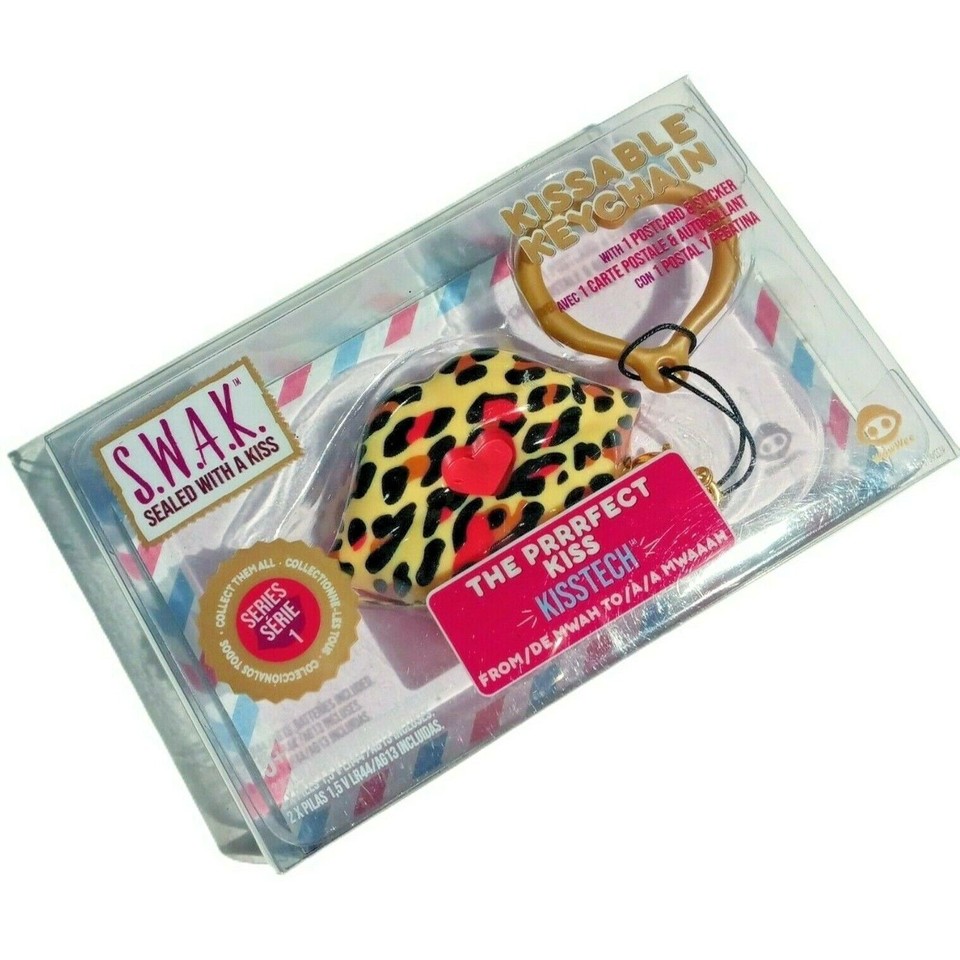 SWAK Keychain Sealed with Kiss Red Animal Print Lips Retro Whimsical | eBay
