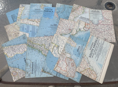 Vintage Lot of 17 National Geographic Magazine World Maps | eBay