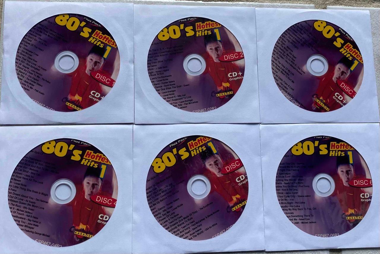 CHARTBUSTER 6 CDG DISCS KARAOKE BEST OF 80S HITS CD+G MUSIC OLDIES POP ...