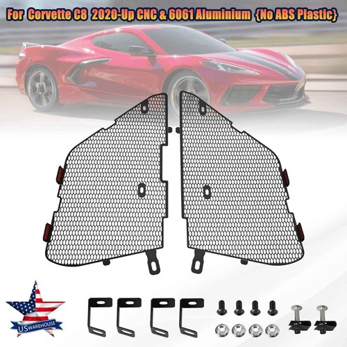 2PCS CNC Aluminum Mesh Grill Radiator Guard Insert for CORVETTE C8 Z51 ...