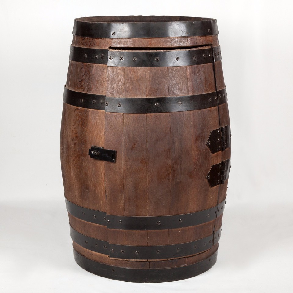 Whiskey barrels 30 gallon rotating shelves wine rack and lazy susan ...