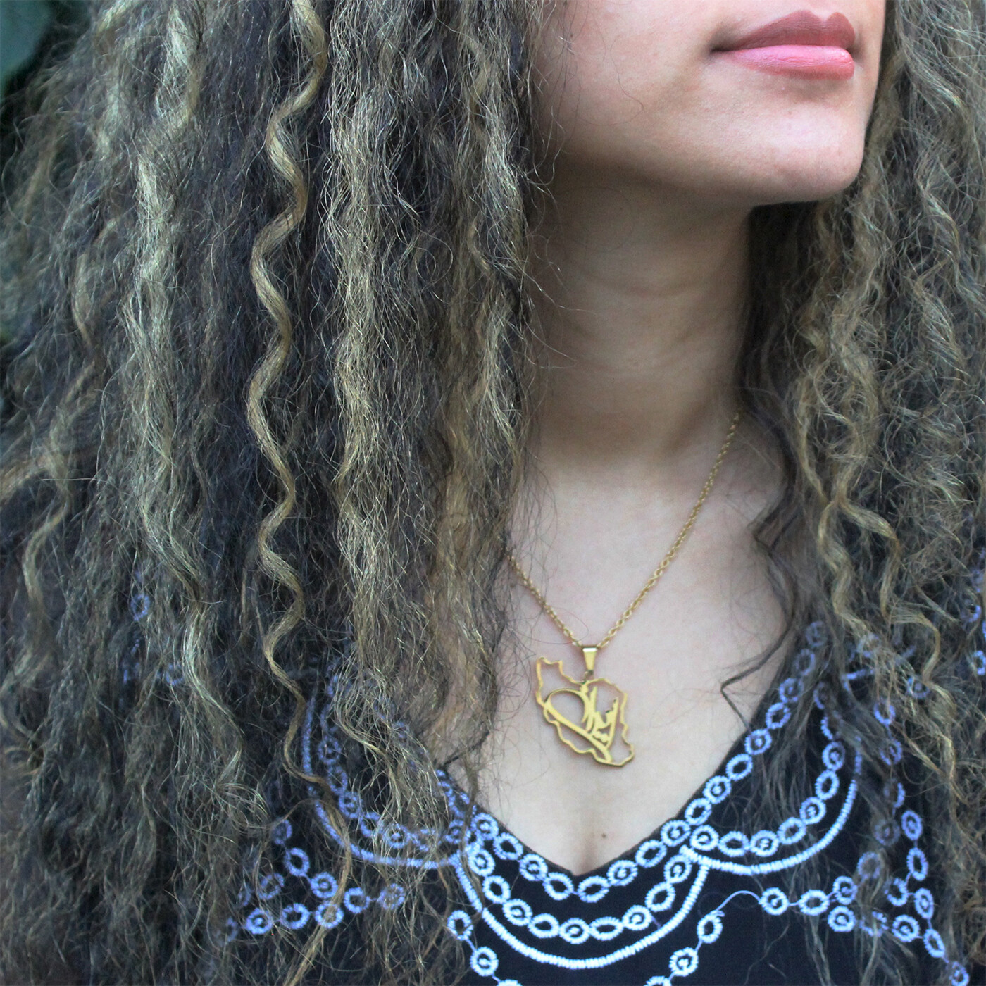 Iranian Persian Iran Flag Map Necklace Chain Iranian Persian Gift ...