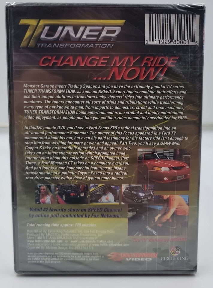 Tuner Transformation - Change My Ride...Now (DVD, 2007) BRAND NEW ...