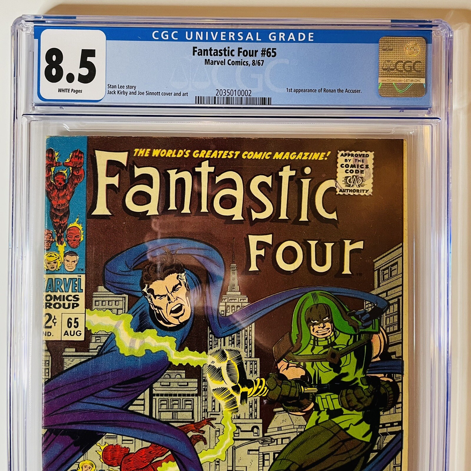 FANTASTIC FOUR #65 CGC 8.5 1ST RONAN THE ACCUSER MCU JACK KIRBY KEY ...