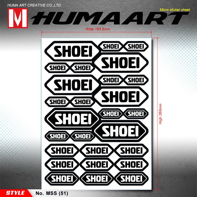 SHOEI Helmets Vinyl Stickers Sheet MX Bike ATV Motorcycle Adhesive ...