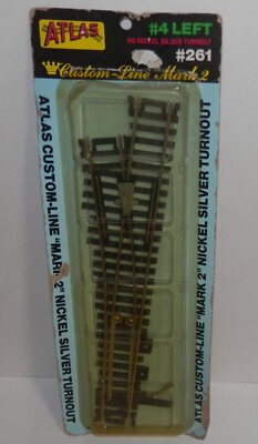 Atlas HO Code 100 Nickel Silver Custom-Line Mark 2 #4 Switch Left #261 ...