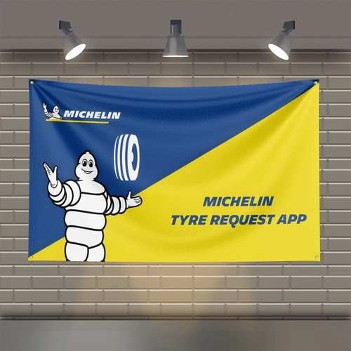 large banner flag 3x5ft [MICHELIN BLUE]garage room decora 18363 | eBay