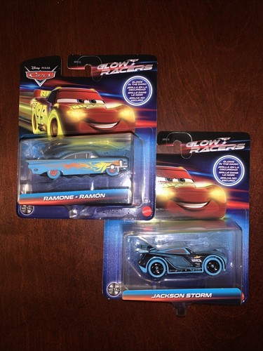 (2) Disney Pixar Cars Glow Racers Ramone And Jackson Storm New Hard To ...