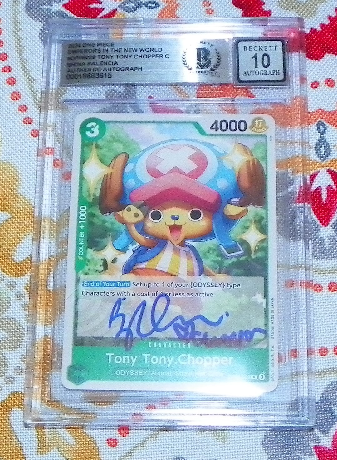 Brina Palencia Chopper One Piece Signed Card 10 Auto Grade BAS OP09-029 | eBay