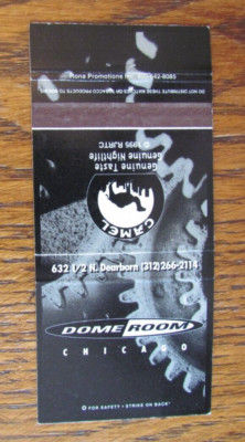 CAMEL 30 MATCHBOOK COVER: DOME ROOM NIGHTCLUB CHICAGO, ILLINOIS ...