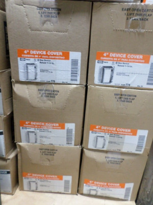 18 Cases RACO 775 Plaster Mud Ring Square 4 in. Cover 1-Device 1-1/4 ...