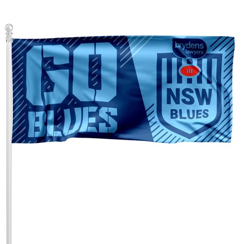 2024 State of Origin GO NSW New South Wales Blues Pole Flag LARGE 1800 ...