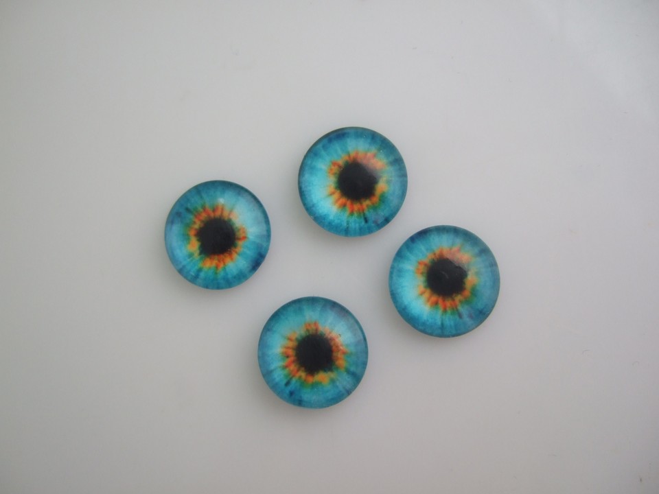 20pcs 12mm Round Dragon Eyes Glass Cameo Cabochons Jewellery Craft ...