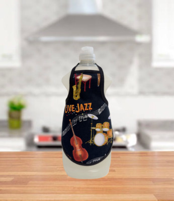 Live Jazz Cello Sax Drums Music Kitchen Decor Dish Soap Bottle Apron ...