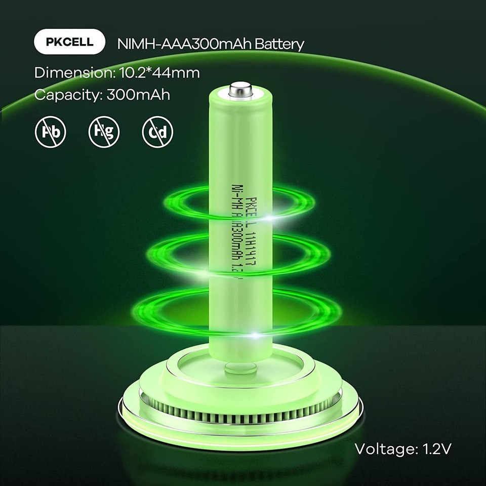 10Pcs NiMH AAA Rechargeable Battery 1.2V 300mAh Batteries for Solar ...