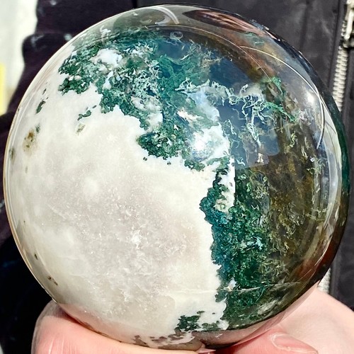 3.69LB Natural Water Grass Agate Ball Quartz Crystal Ball Spiritual ...