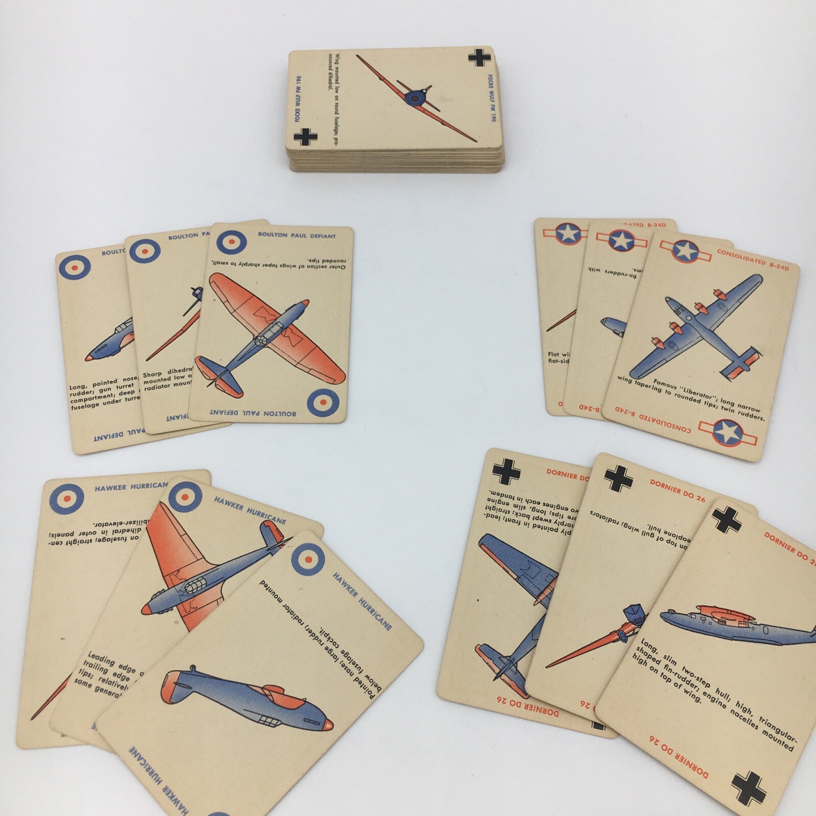 Vintage 1942 WWII Squadron Scramble Card Game No. 2 Complete Original ...