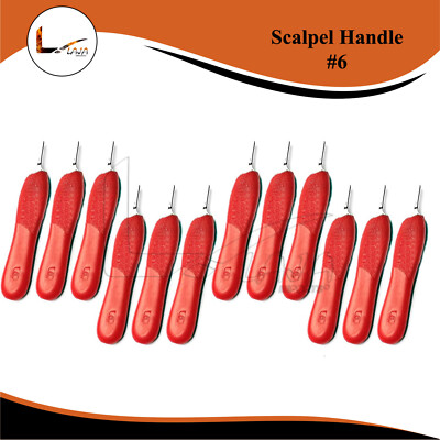 12 Pcs Scalpel Handle #6 With Red Plastic Grip , Stainless Steel Tip | eBay