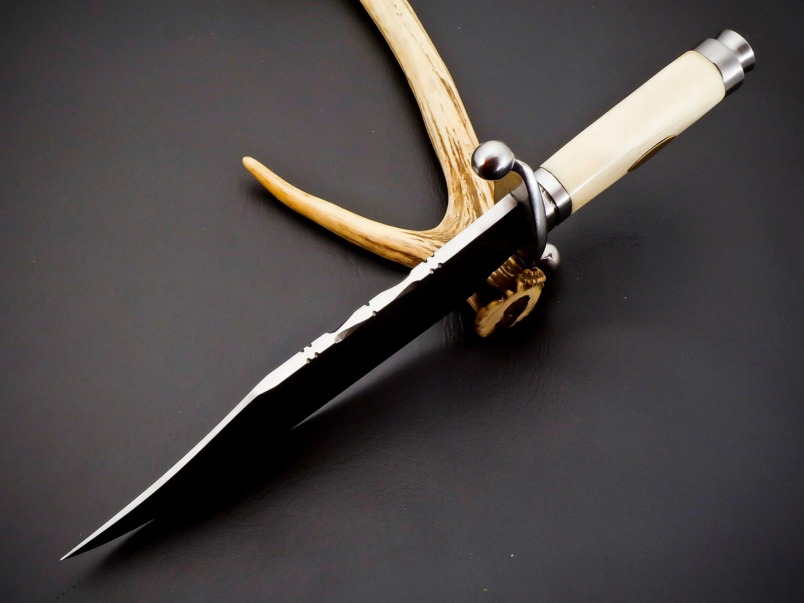 Custom Handmade Bowie Knife 5160 Spring Steel Knife with Sheath | eBay