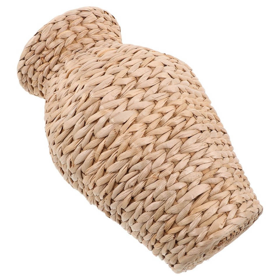 Dried Flower Holder Arrangement Pot Straw Made Dry Vase Desktop Table ...