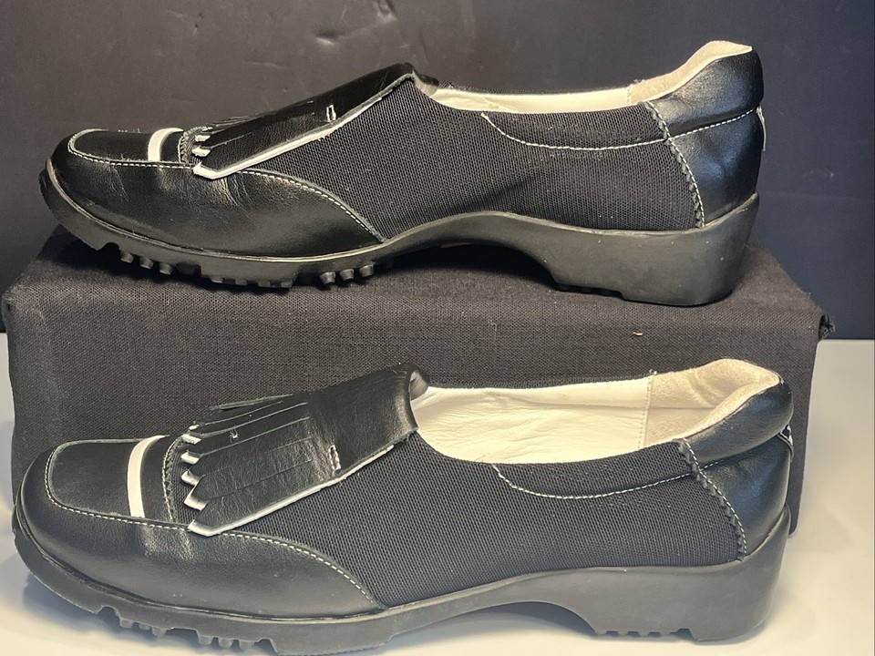 Walter Genuin Golf Shoes Women’s Size 5.5 36 Black White oxford ...