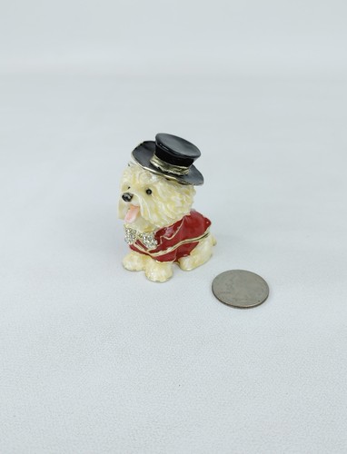 Bejeweled R. BUTLER Red Tuxedo Dog Trinket Box Figurine | eBay