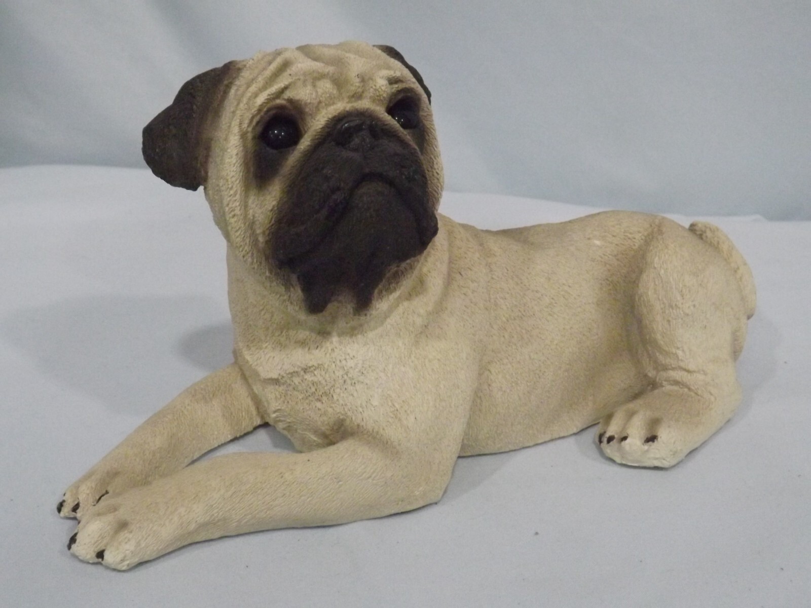 Vintage 1989 Living Stone Heavy Pug dog figurine statue weighs 3 pounds ...