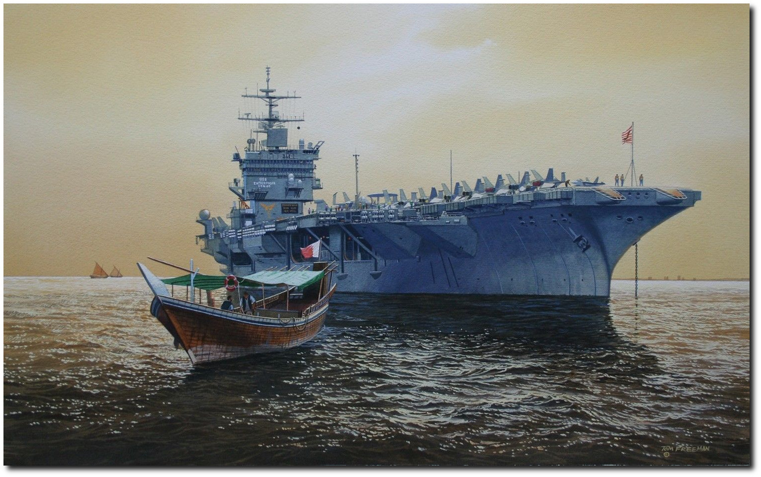 "A Guest of the King" by Tom Freeman - U.S.S. Enterprise - Naval Art ...