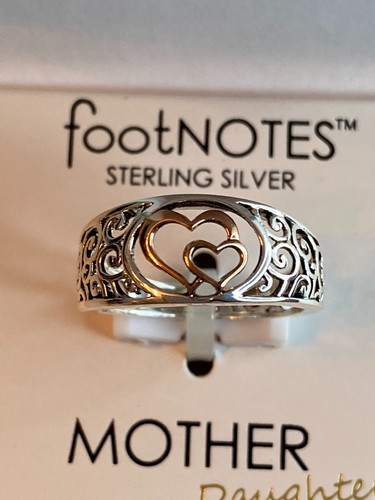 Footnotes Sterling Silver Mother Daughter Ring New in Box Mom Gift Size ...