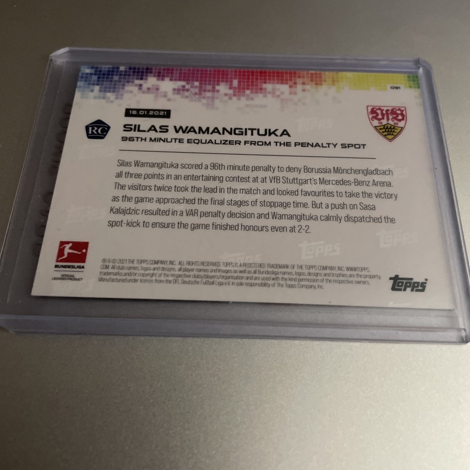 2020-21 Topps Now Bundesliga Silas Wamangituka RC Rookie Card #091! (S1 ...