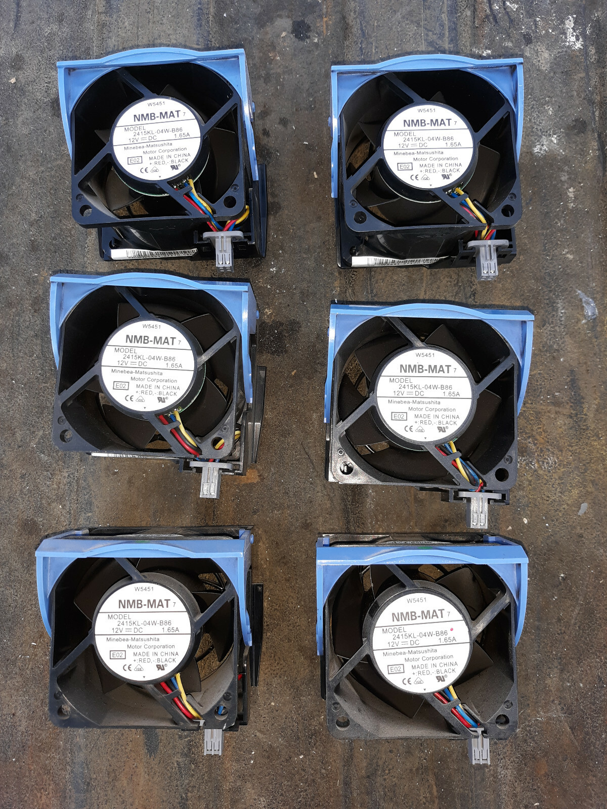 20WW06 SET OF 6 FANS FROM DELL SERVER, 12VDC: NMB-MAT, 1650MA ...