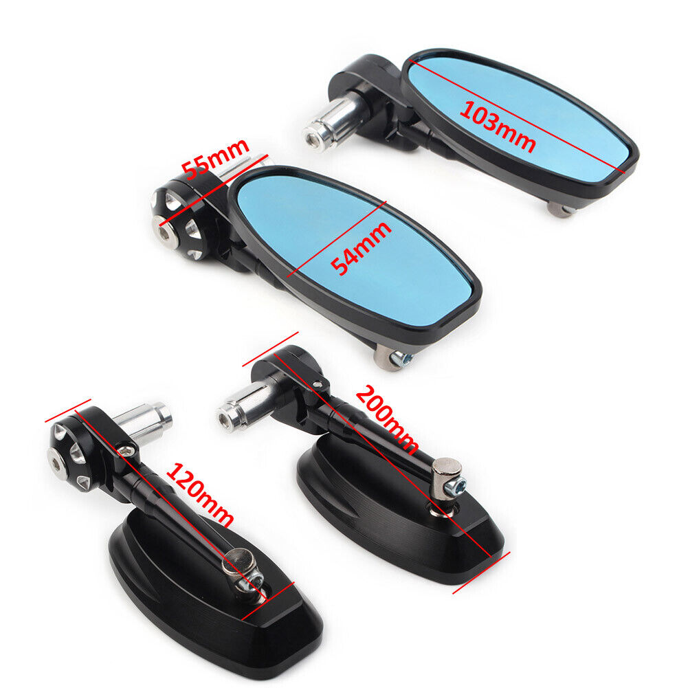 1 Pair 22mm 25mm Aluminum Universal Motorcycle Handle Bar End Rearview
